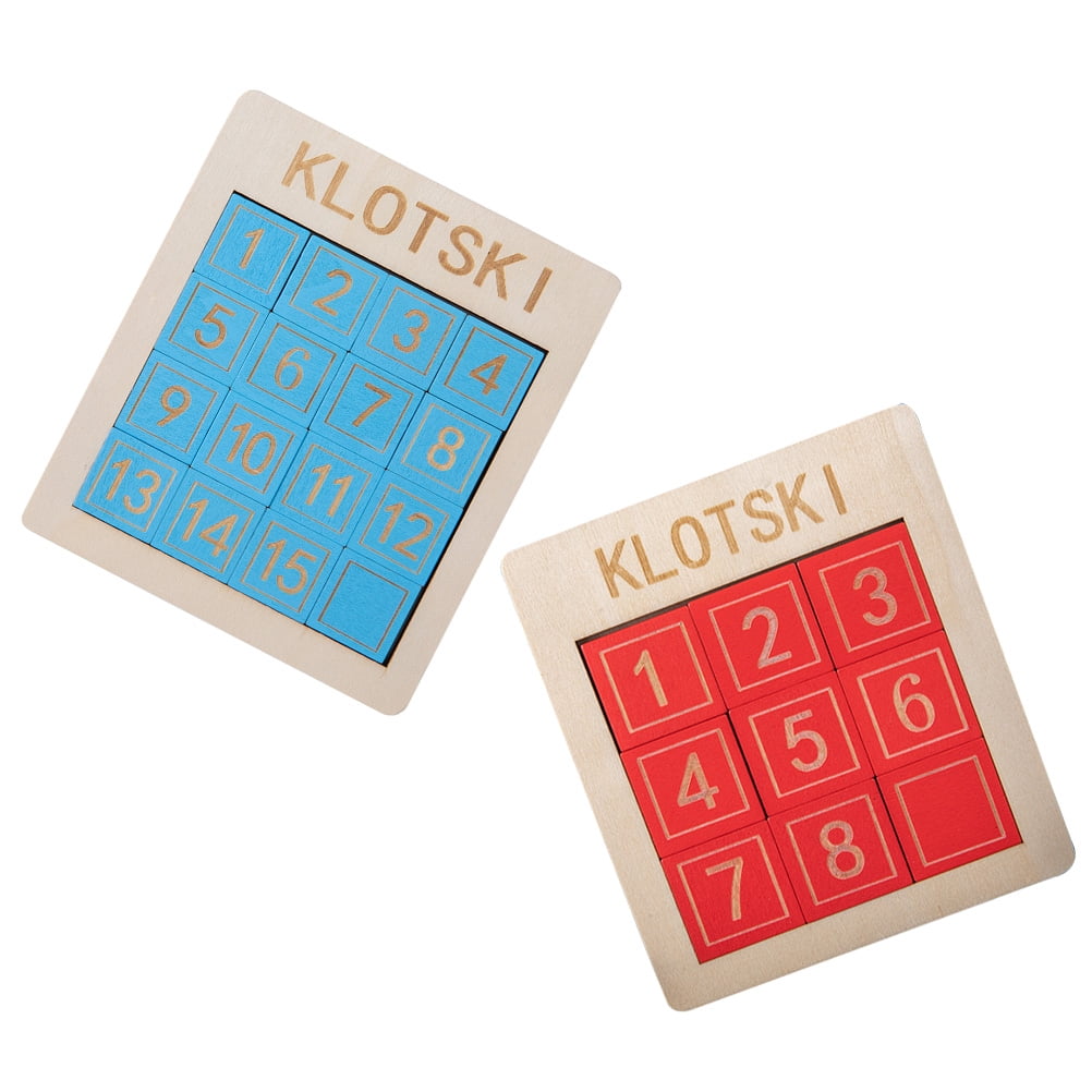 2 Pcs Digital Huarong Road Kids Toys Sliding Number Puzzle Educational ...