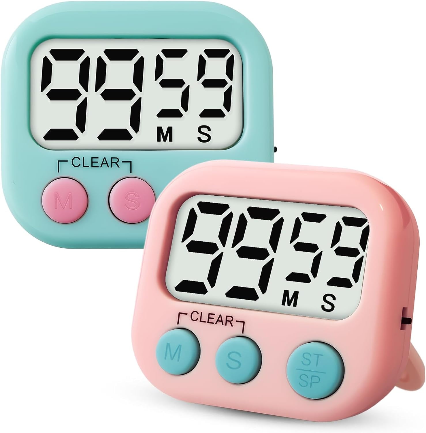 2 Pcs Digital Timer for Kids, Magnetic Countdown Kitchen Timer, Upgrade ...
