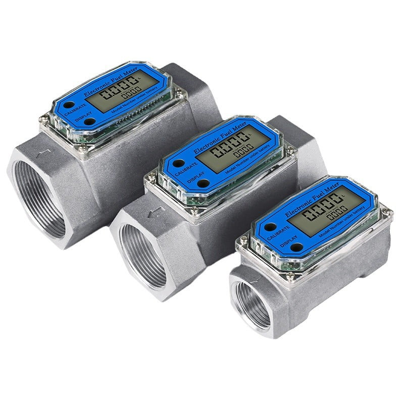 2 Pcs Digital Turbine Flow Meter Fuel Flow Meter Electronic Fuel Meter ...