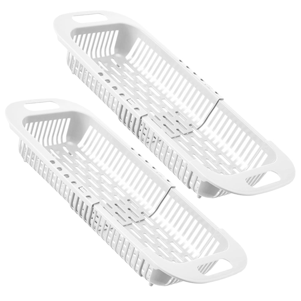 2 Pcs Dish Drying Rack Sink Drain Basket Extendable Drain Basket ...