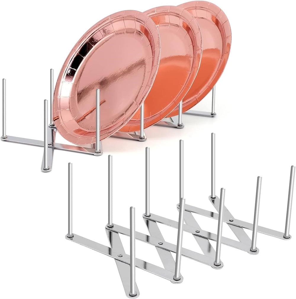 2 Pcs Dish Plate Drying Rack,Adjustable Pot Lid Organizer,Organizer ...
