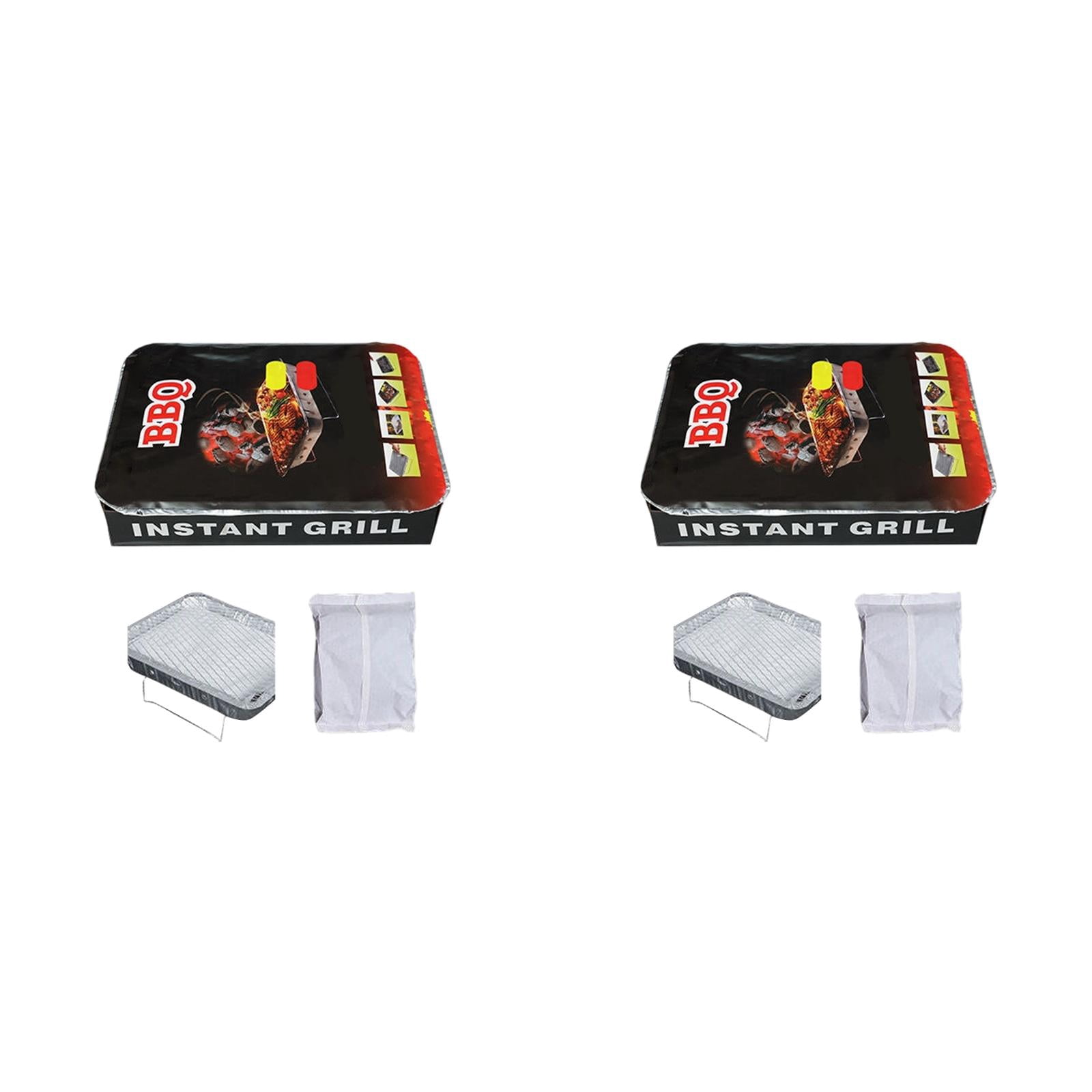 2 Pcs Disposable Grill BBQ Aluminum Portable, Disposable Charcoal Grill ...