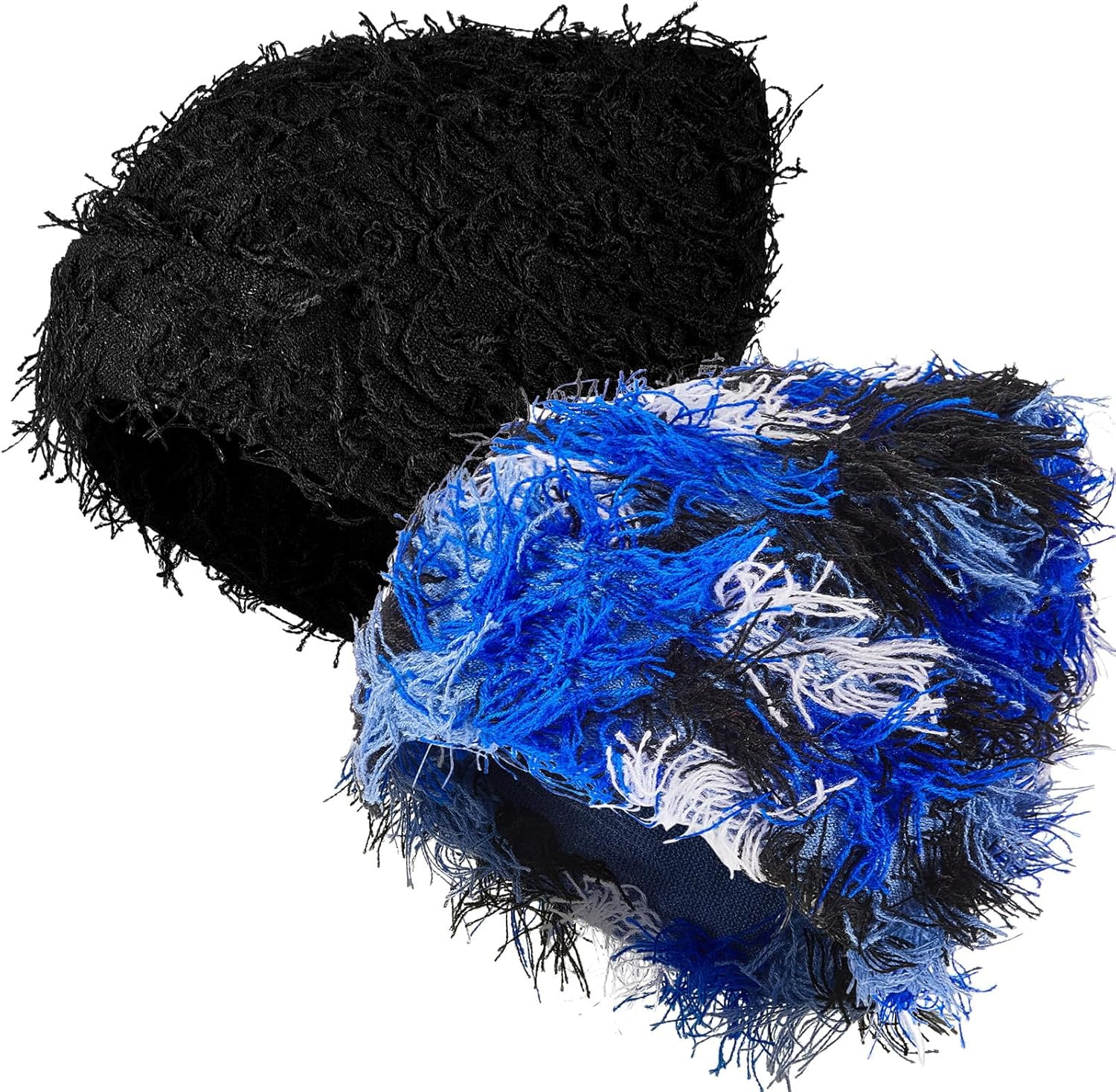2 Pcs Distressed Knitted Beanie Fuzzy Winter Hats Warm Beanie Hats for ...
