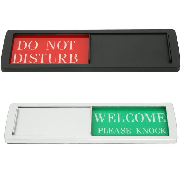 2 Pcs Do Not Disturb Sign for Door Welcome Emblems Slider Privacy ...