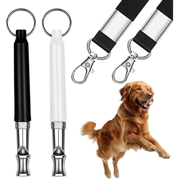 2 Pcs Dog Whistle with Lanyard, Adjustable Ultrasonic Silent Recall Dog ...