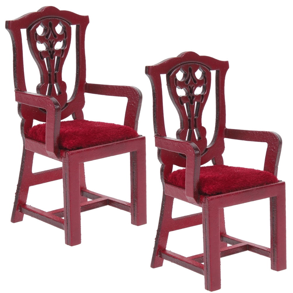 2 Pcs Doll House Chair Table Decor Mini Decor Dollhouse Furniture ...