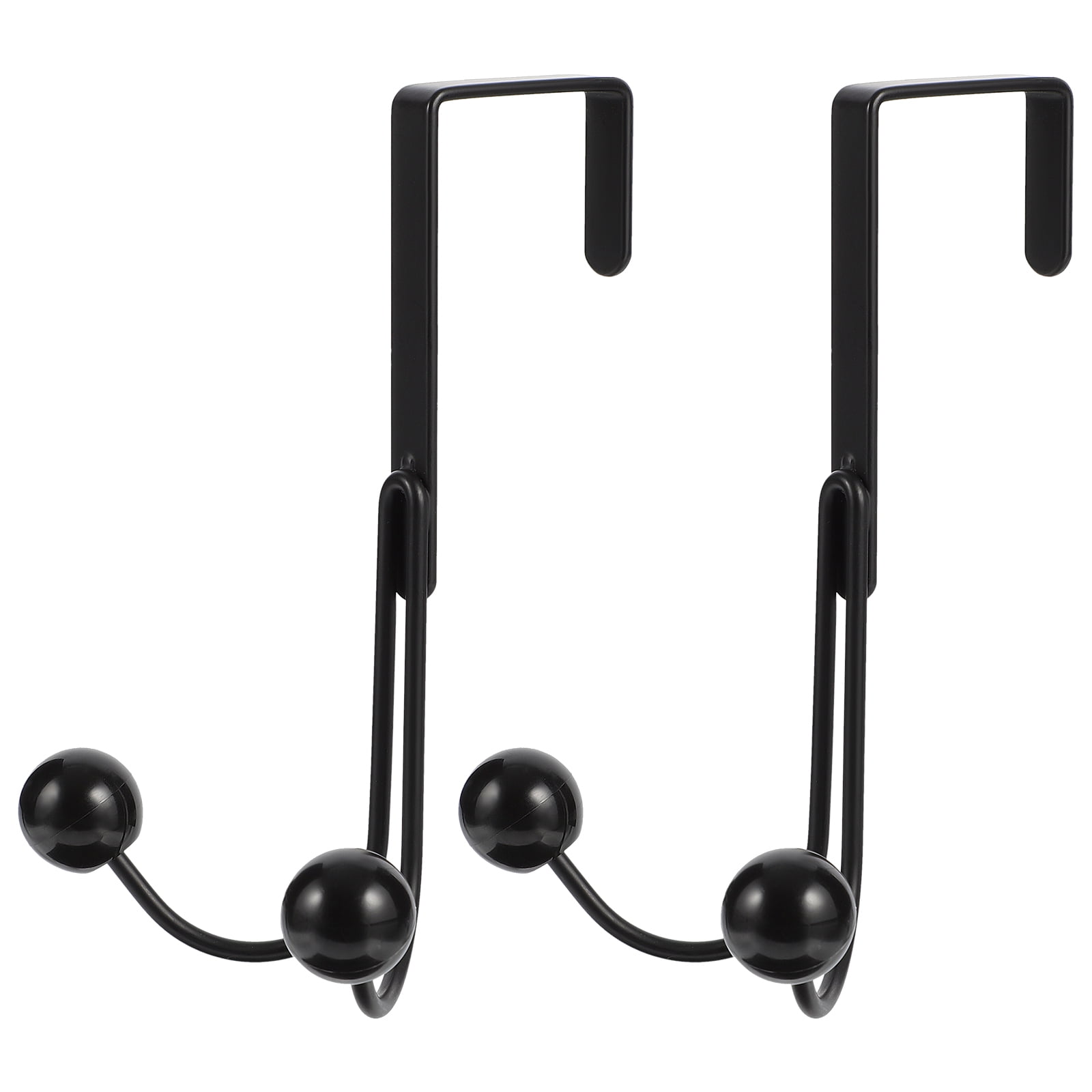 2 Pcs Door Back Hook Hanger Rack over Hardware Foldable Black - Walmart.com