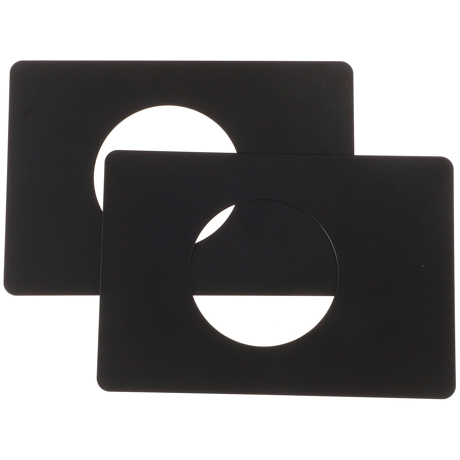 2 Pcs Door Hole Cover Plate Reinforcement Deadbolt Lock Child Black ...