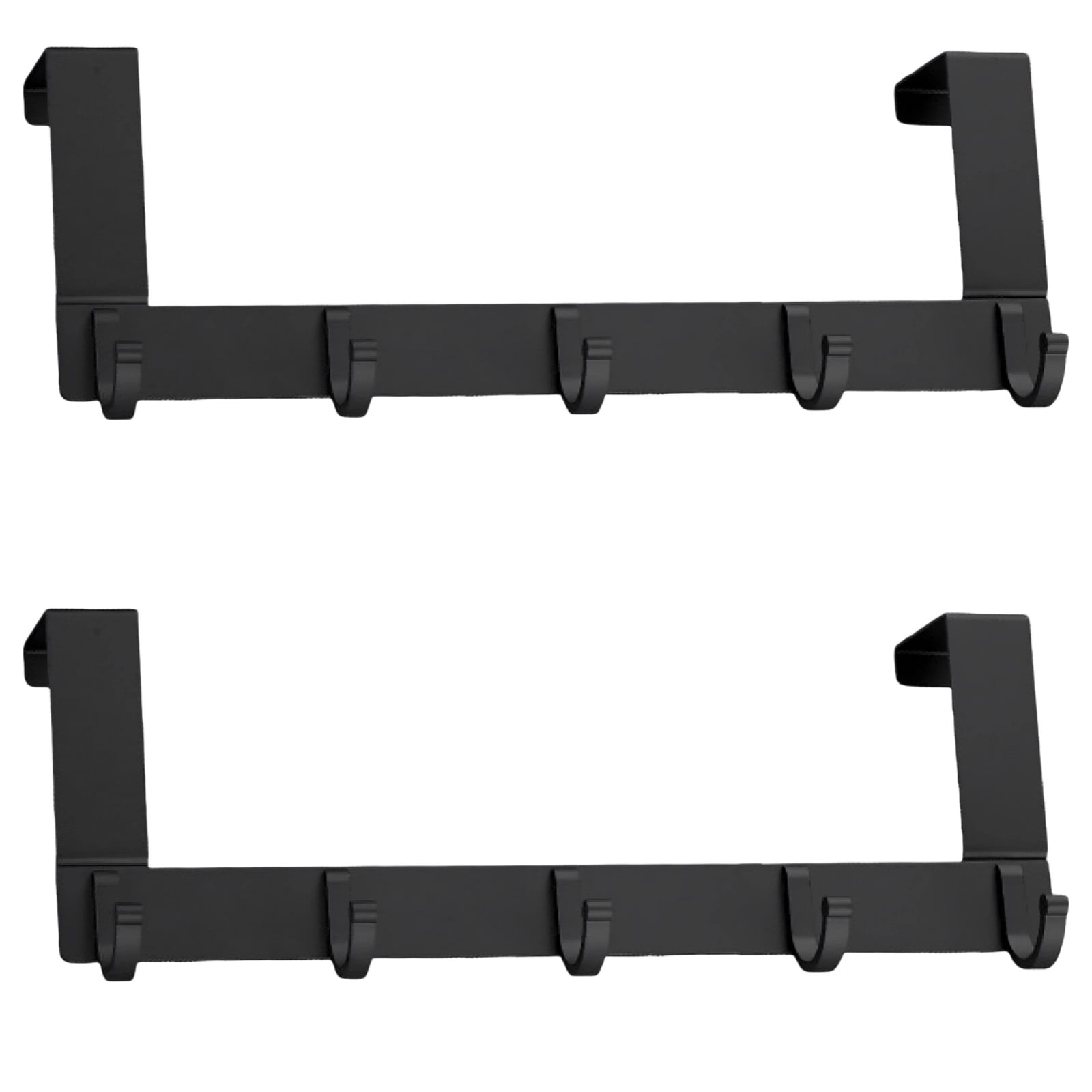 2 Pcs Over The Door Hook Rack, 5 Hooks Sturdy Metal Over The Door ...