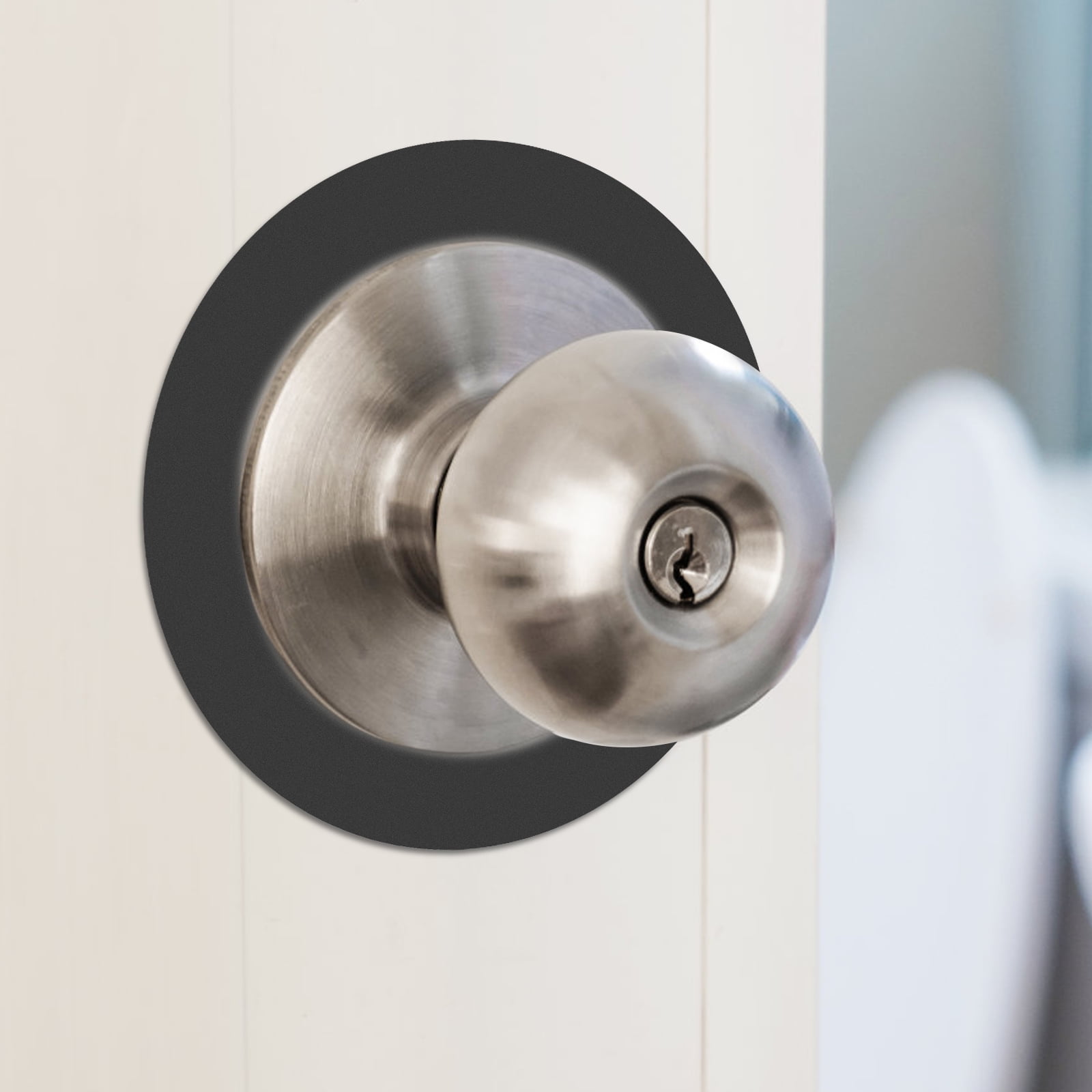 2 Pcs Door Knob Plates Round Version Stainless Steel Door Reinforcement ...