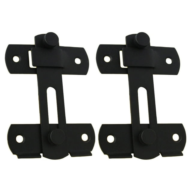 2 Pcs Door Latch Gate Lock Buckle Saftey Locks Black Stainless Steel ...