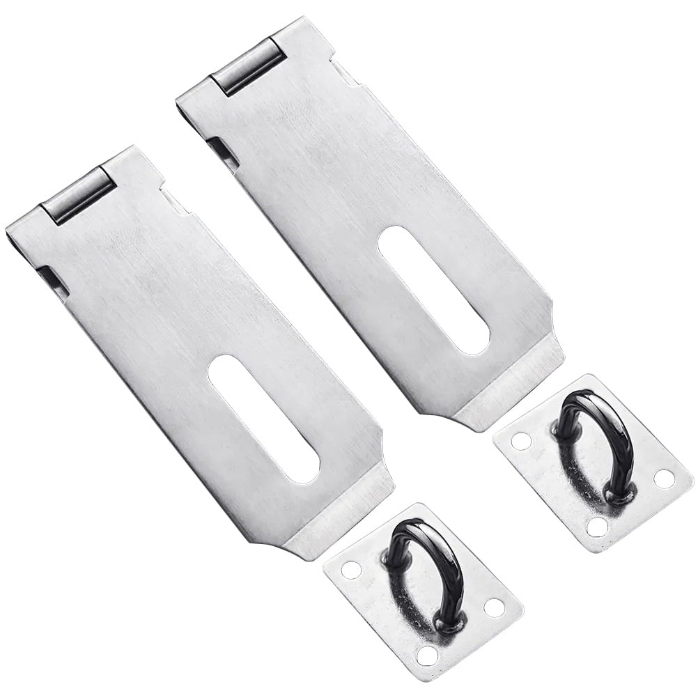 2 Pcs Door Lock Hasp Latch Freezer Latches Folding Attic Padlock Locks ...