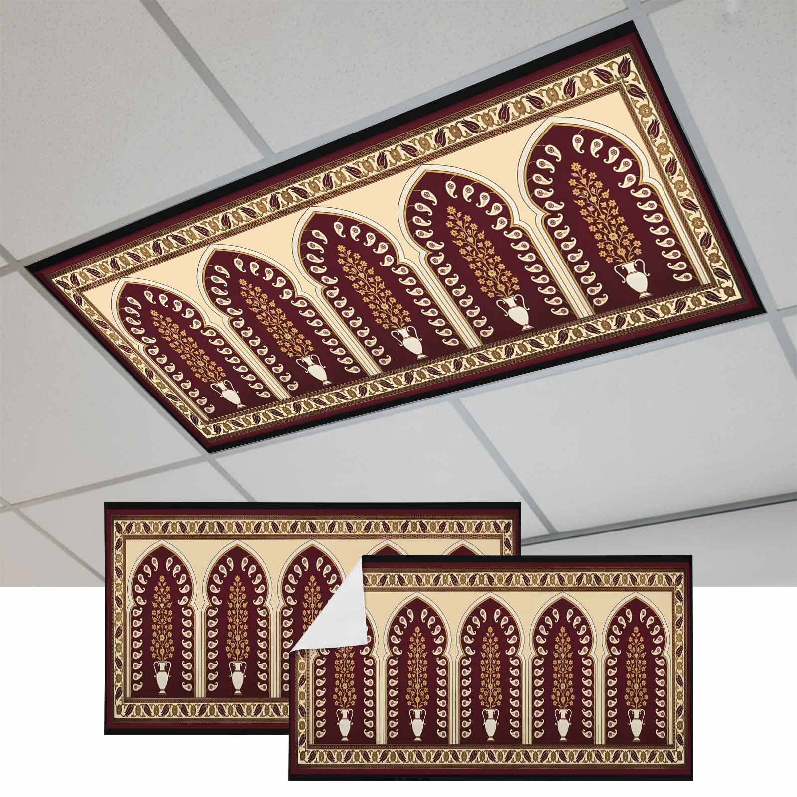 2 Pcs Double Arches Fluorescent Light Covers Vintage Traditional Beige ...
