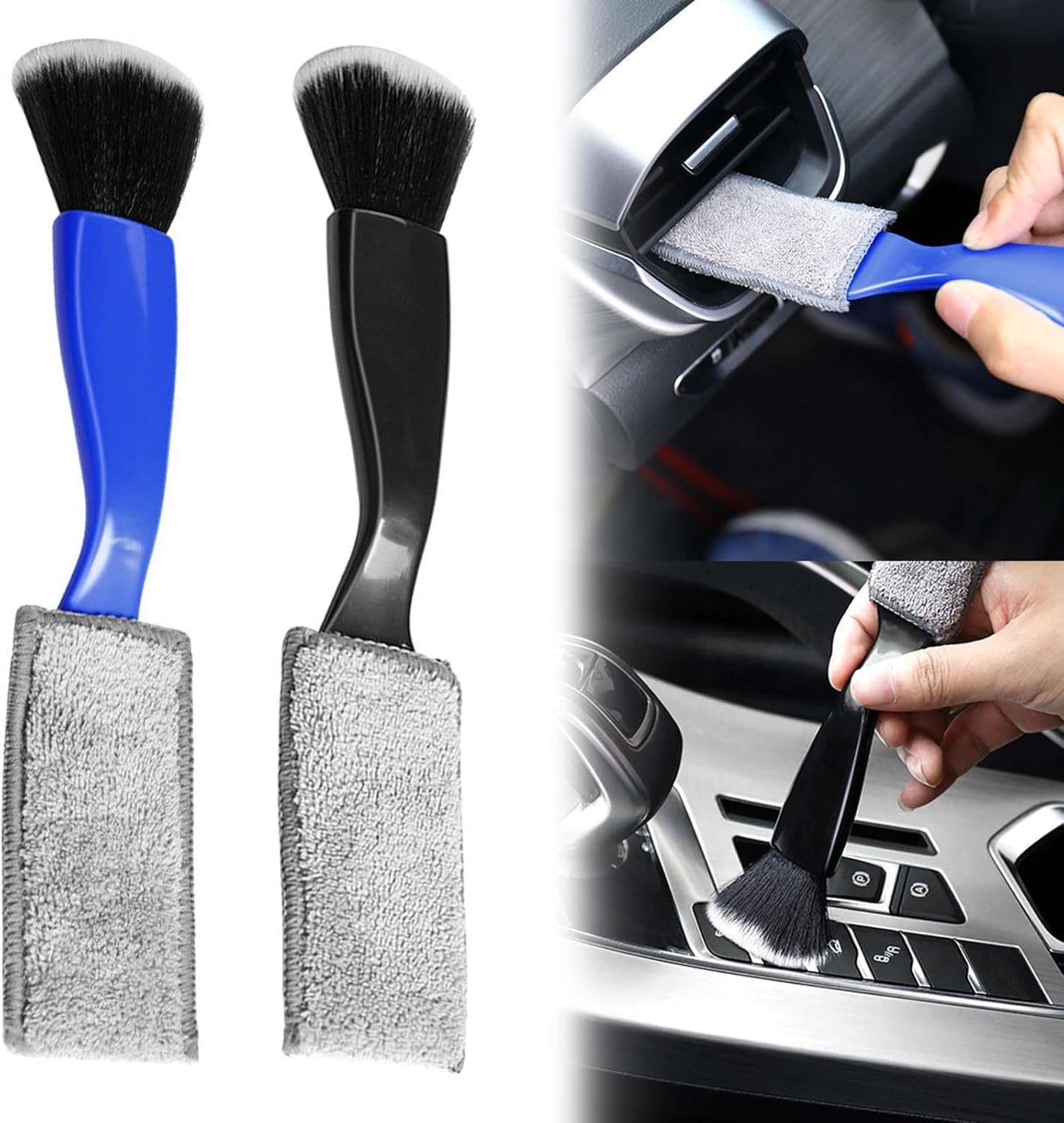 2 Pcs Double Head Brush for Car Cleaning,2 in 1 Car Duster for ...