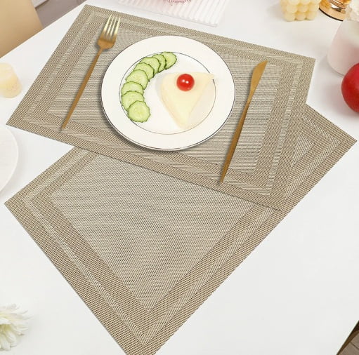 2 Pcs Double-Pattern European Style PVC Placemats - Waterproof ...