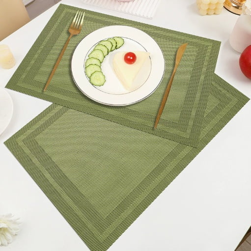 2 Pcs Double-Pattern European Style PVC Placemats - Waterproof ...