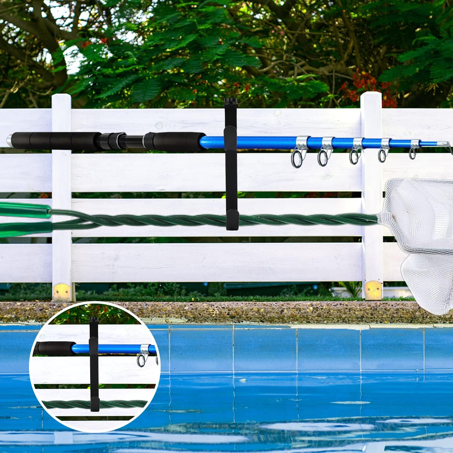 2 Pcs Double Pool Fence Hooks, Adjustable Thickened Panel Rustproof ...