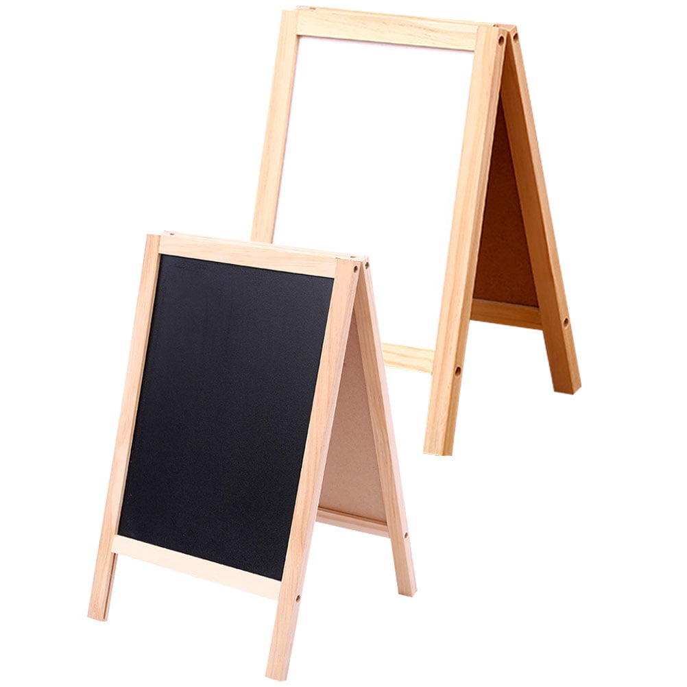 2 Pcs Double Sided Small Blackboard White Boards Foldable Whiteboard ...