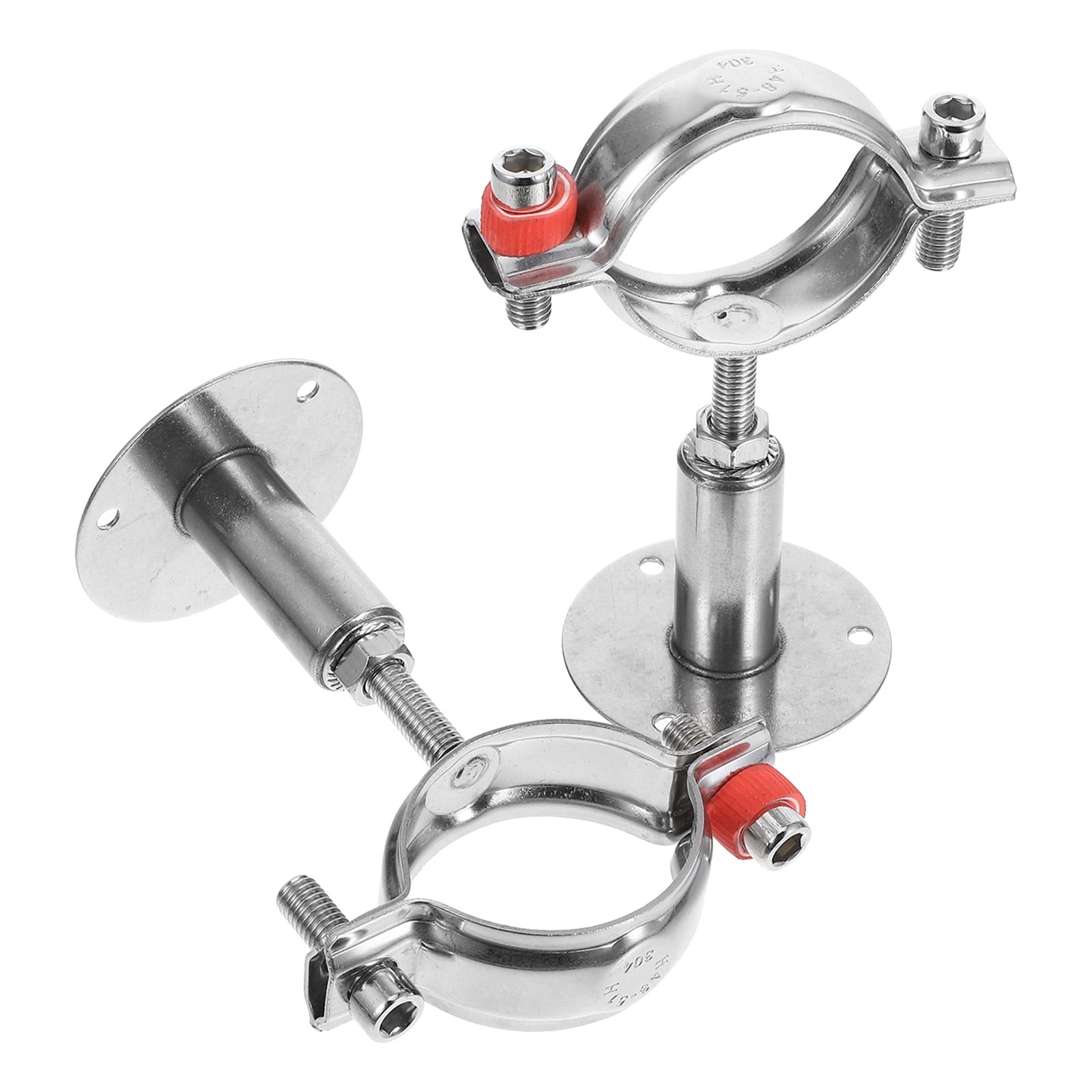2 Pcs Drain Pipe Bracket Plate Clamp Support Stainless Steel - Walmart.com