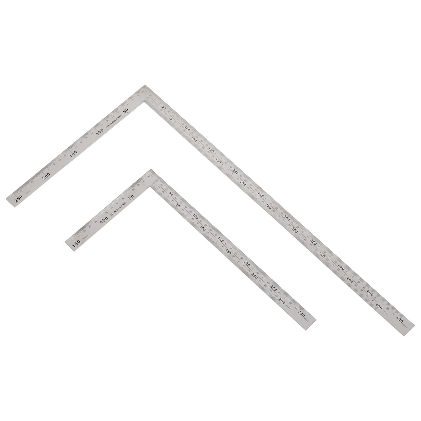 2 Pcs Drawing Square Metal Ruler L-square for Drafting Students ...