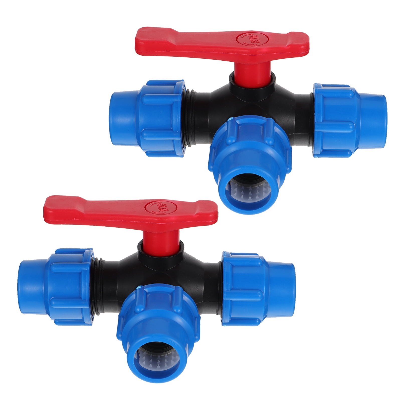 2 Pcs Drip Hose Connector Quick Irrigation Three Way Ball Valve ...
