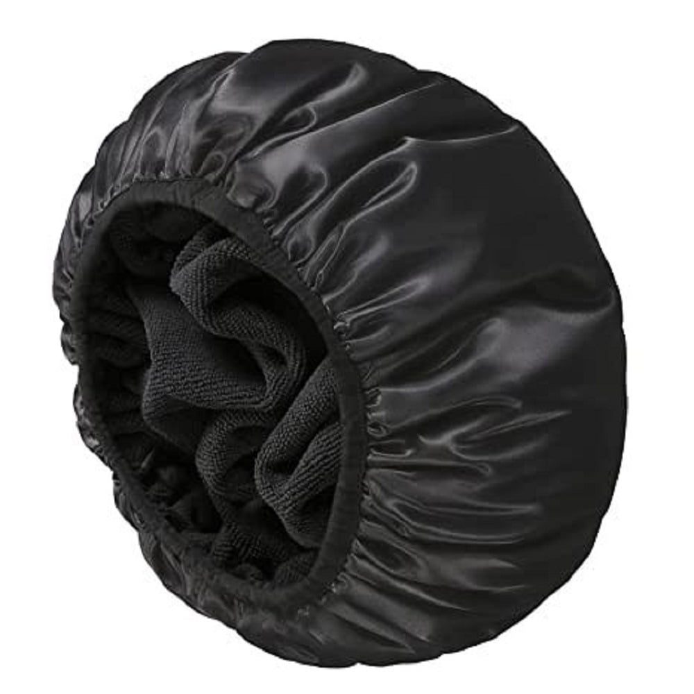 2 Pcs Dual Waterproof Adjustable Terry Lined Shower Cap for Women Men ...