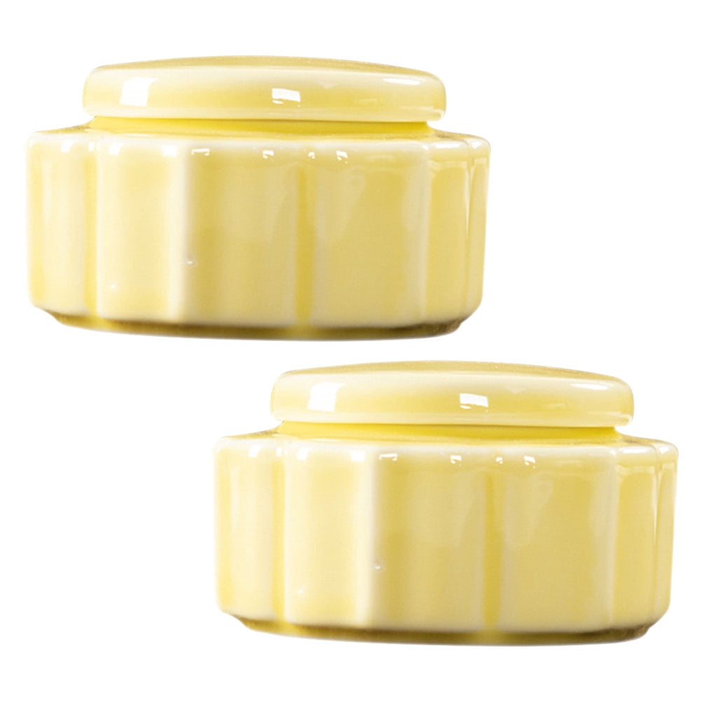 2 Pcs Dust-proof Jar Mini Tea Canister Small Pot Food Ceramics ...