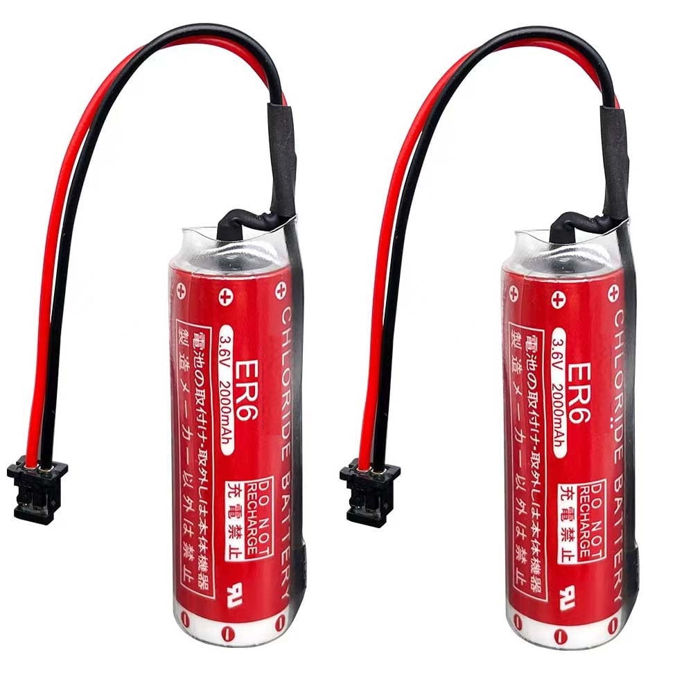 2 Pcs ER6/3.6V 2000mAh Battery Replace for ER6 OTC Robot PLC Li-Battery ...