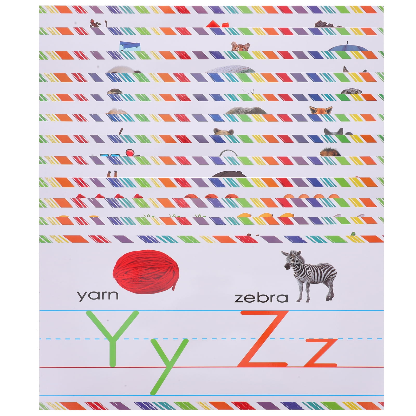 2 Pcs Early Education Alphanumeric Cards Wall Diagram Announcement ...