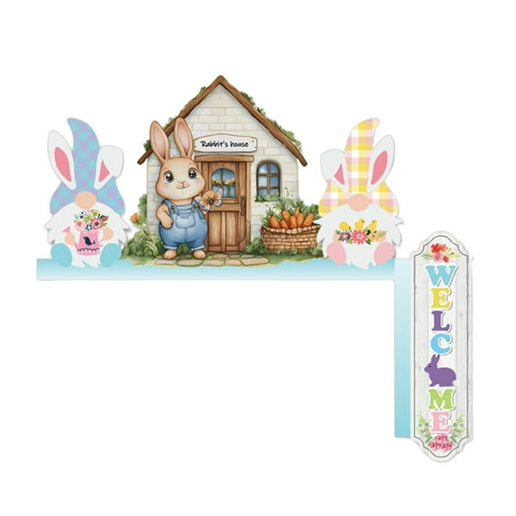 2 Pcs Easter Door Topper Rabbit Carrot Egg Door Frame Corner Decoration ...