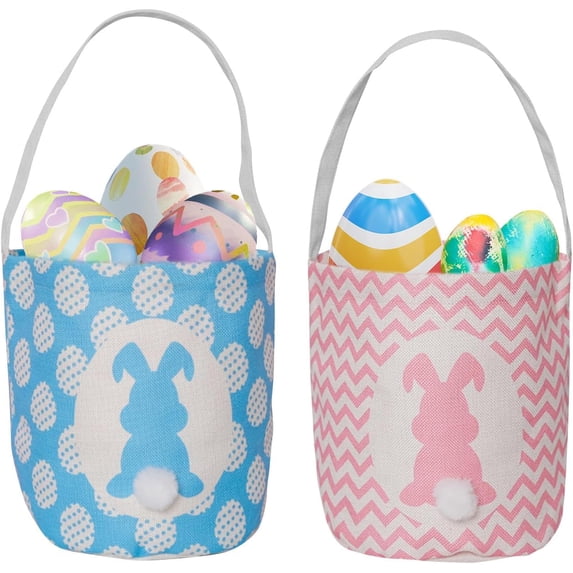 2 Pcs Easter Egg Baskets for Kids, Easter Eggs Hunt Basket for Kids ...