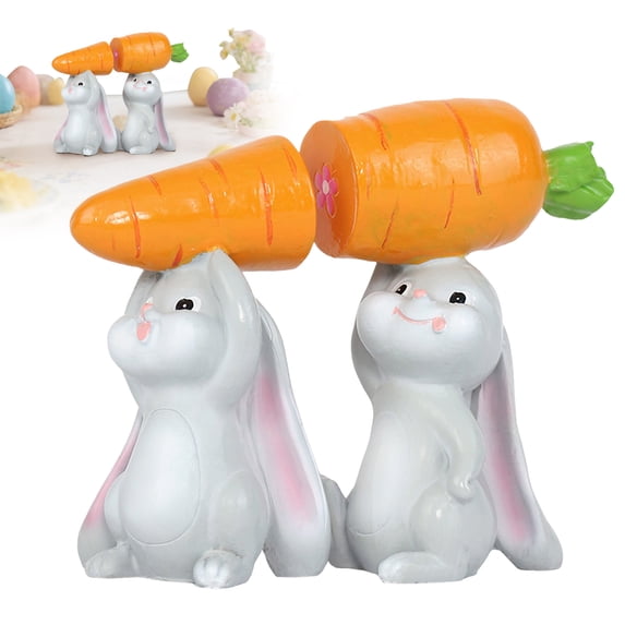 2 Pcs Easter Resin Rabbit Statues for Home and Garden Decor Spring ...