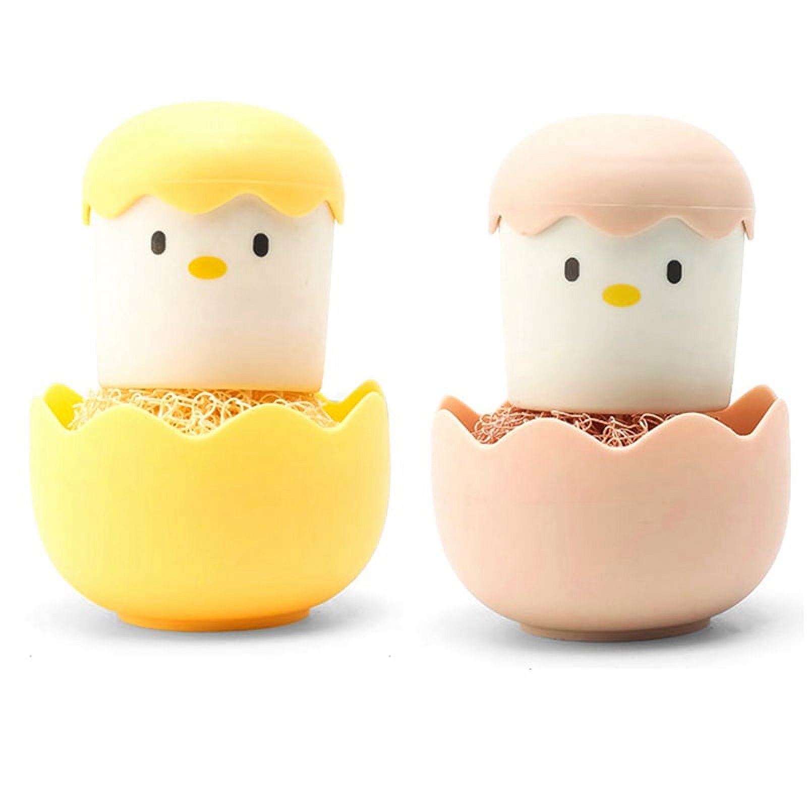 2 Pcs Egg Cleaning Brush Chick Brush Cute Egg Shape Scrubber Egg ...