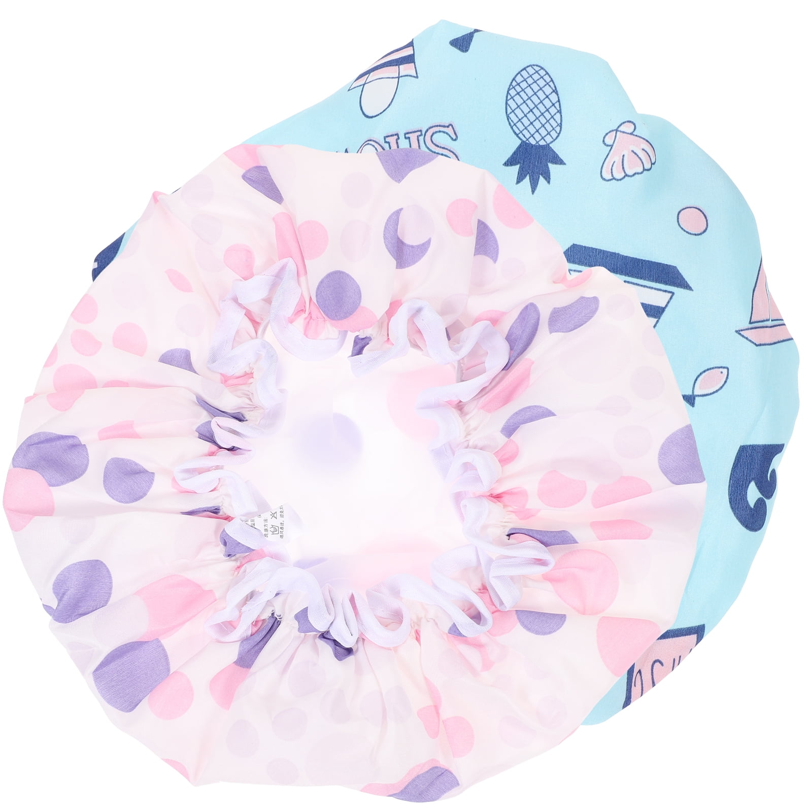 2 Pcs Elastic Shower Cap Night Sleeping Bonnet Hair for Men Printing ...