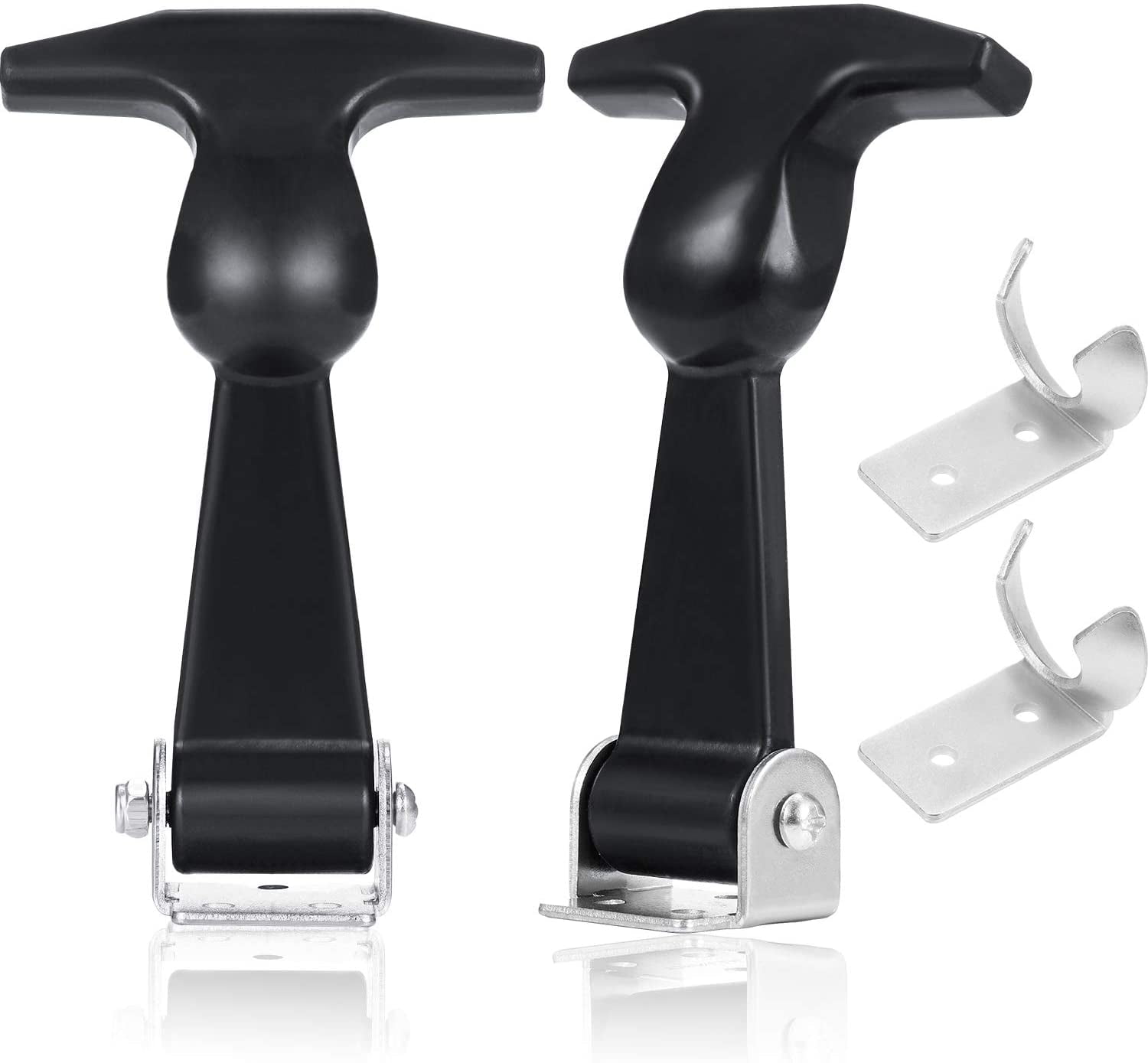 2 Pcs Elastic Stainless Steel Rubber Hood Catch Flexible T-Handle Hasp ...