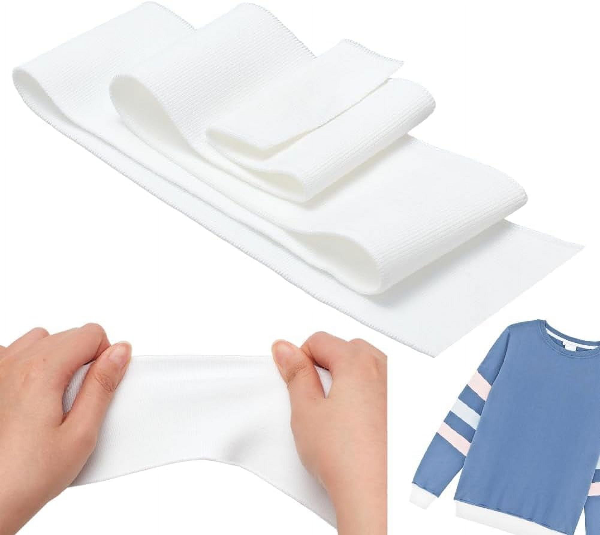 2 Pcs Elasticated Cuffs Stretch Knit Threaded Hem Cuff Fabric Sleeve ...