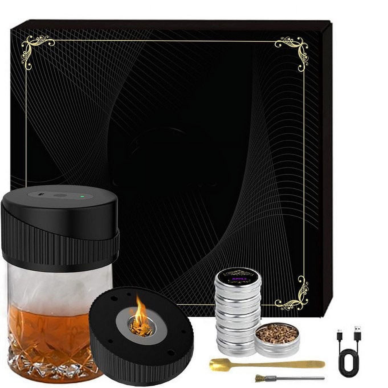 2 Pcs Electric Cocktail Smoker Kit with 6 Wood Flavors USB Rechargeable ...