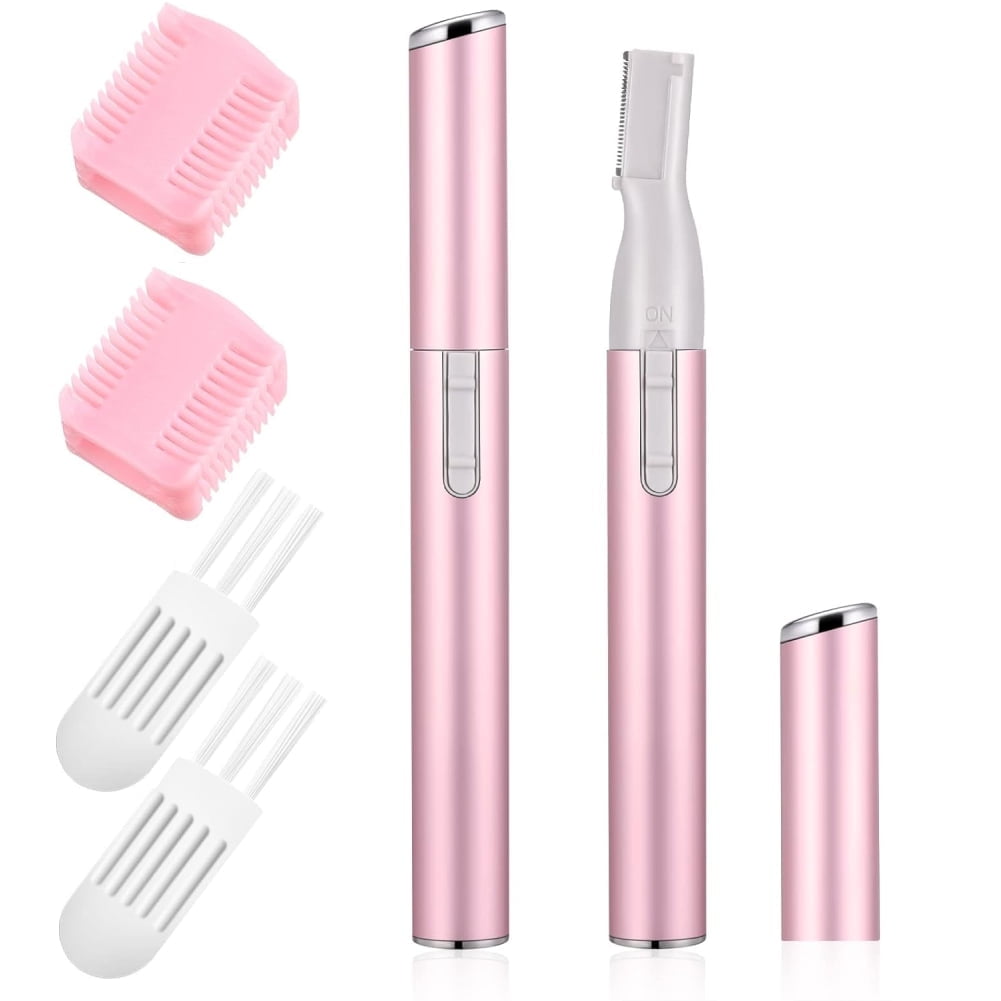 2 Pcs Electric Eyebrow Trimmer Women Face Razors Mini Shaver Battery ...