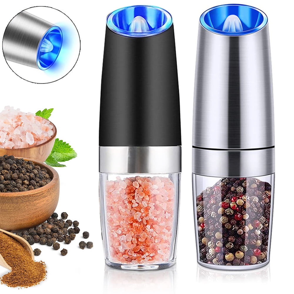 2 Pcs Electric Salt And Pepper Grinder Set Battery Operated One Hand ...