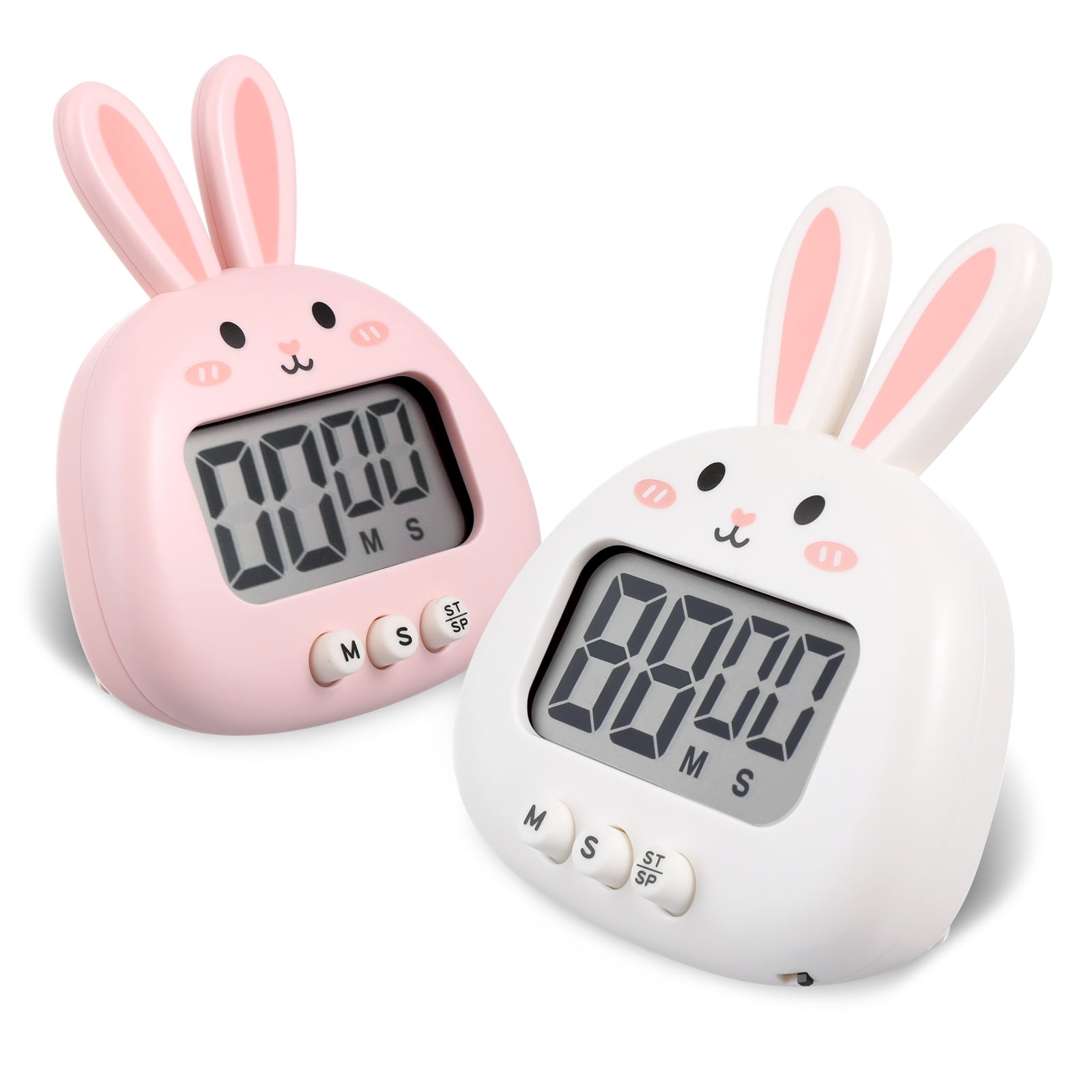 2 Pcs Electronic Timers Cartoon Bunny Digital Timers Magnetic Timers ...