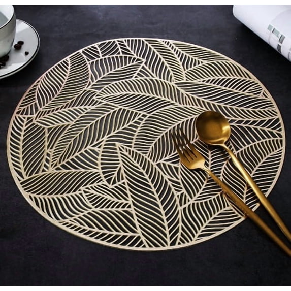 2 Pcs Elegant Ginkgo Leaf Design PVC Table Mats - Waterproof & Oilproof ...