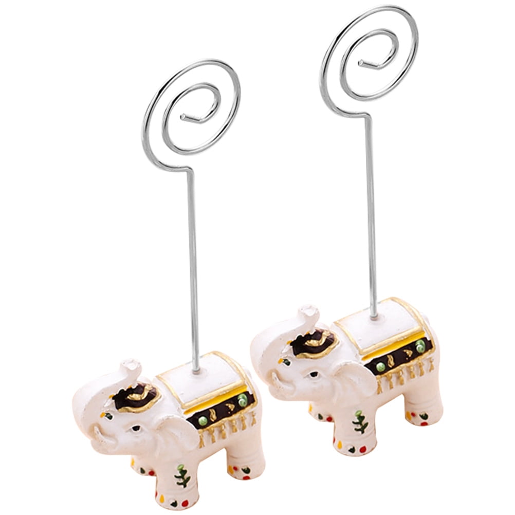 2 Pcs Elephant Card Holder Photo Clip Stand Picture Frames Bracket ...