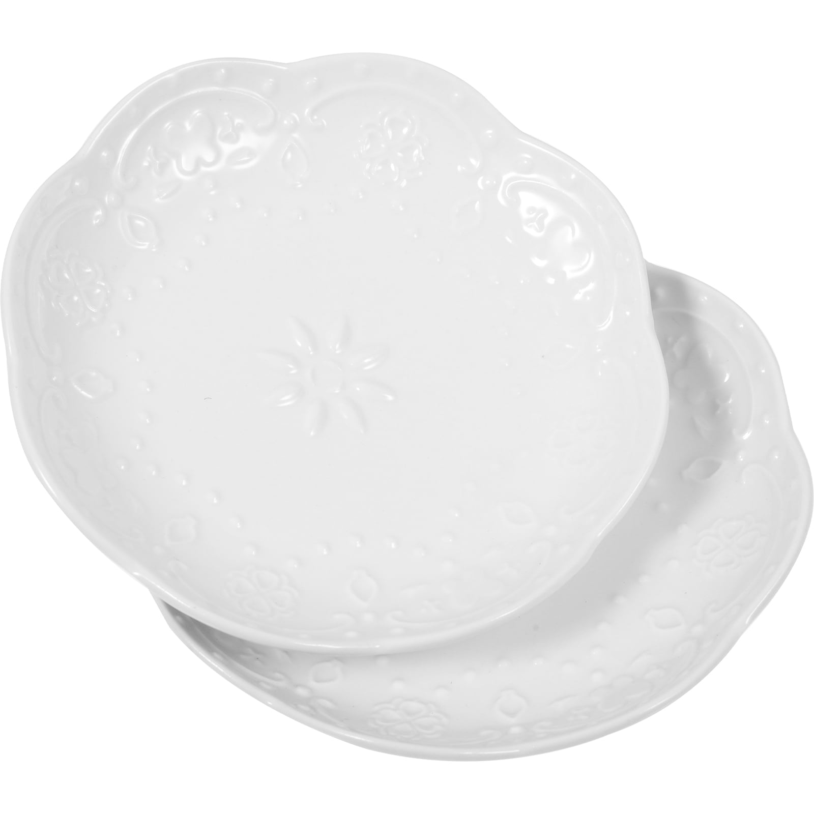 2 Pcs Embossed Ceramic Plate Small Ceramic Dish Condiment Dish ...