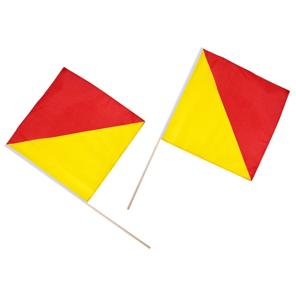 2 Pcs Equipment Flag Red and Yellow Performance Flags Game Signal Hand ...