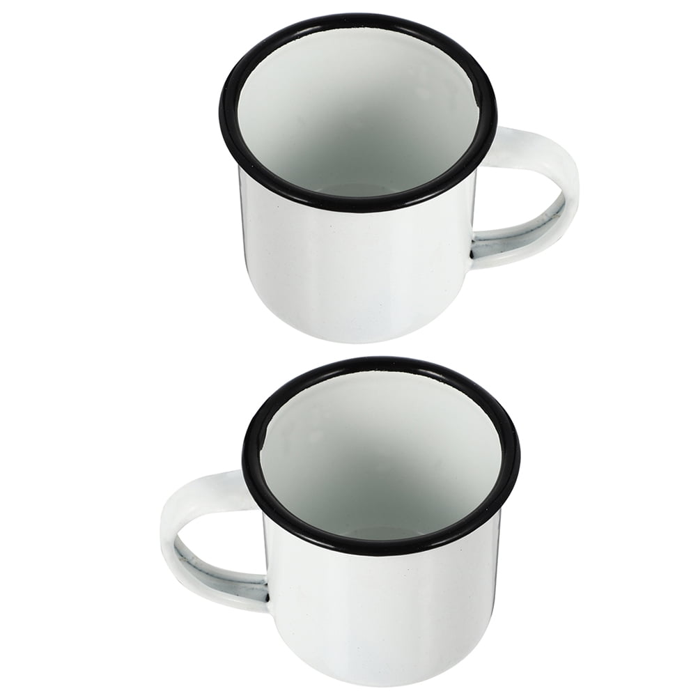 2 Pcs Espresso Cup Enamel Tea Retro Drinking Coffee Mug Concentrate ...