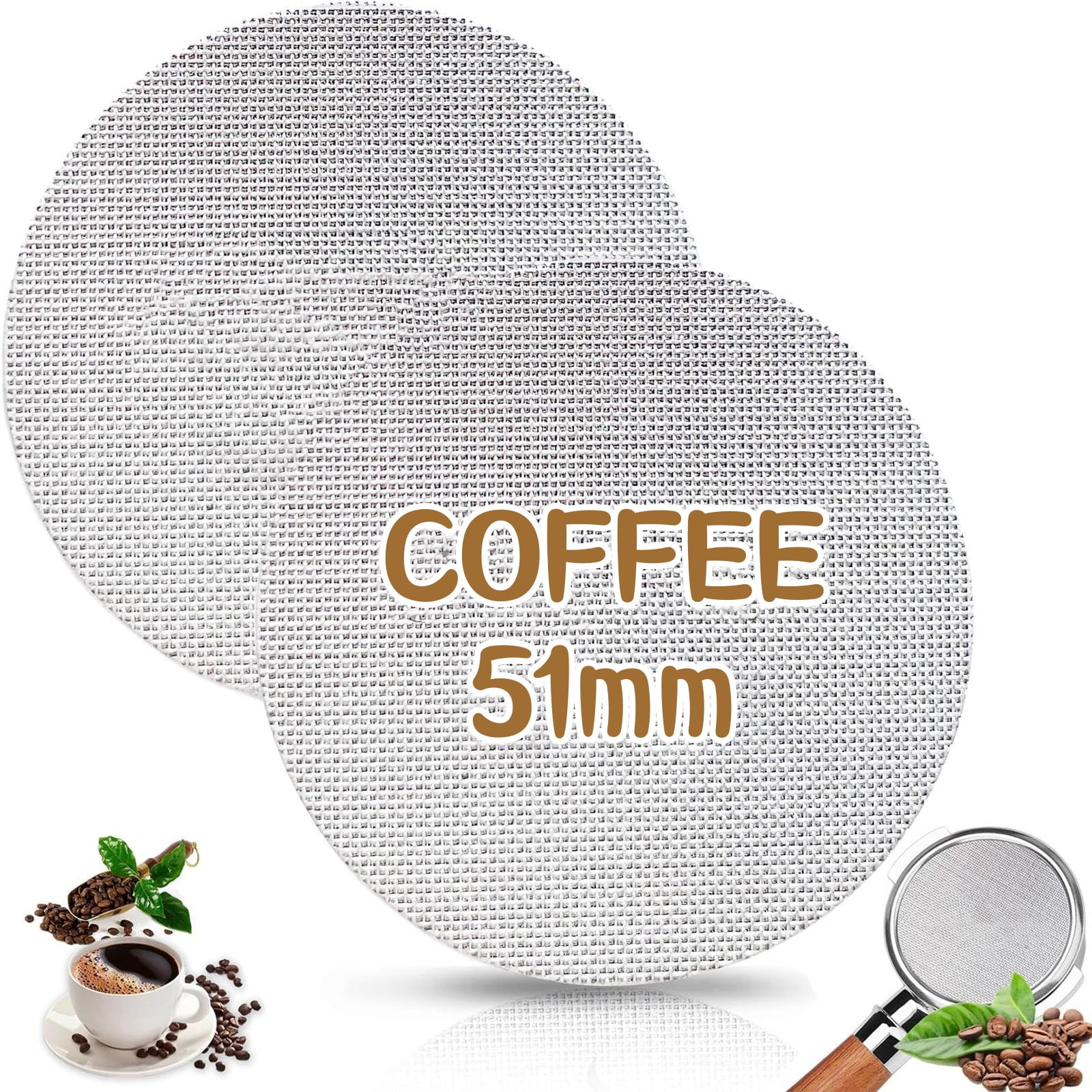 2 Pcs Espresso Puck Screens, 51mm Reusable Coffee Filters, 1.7mm ...