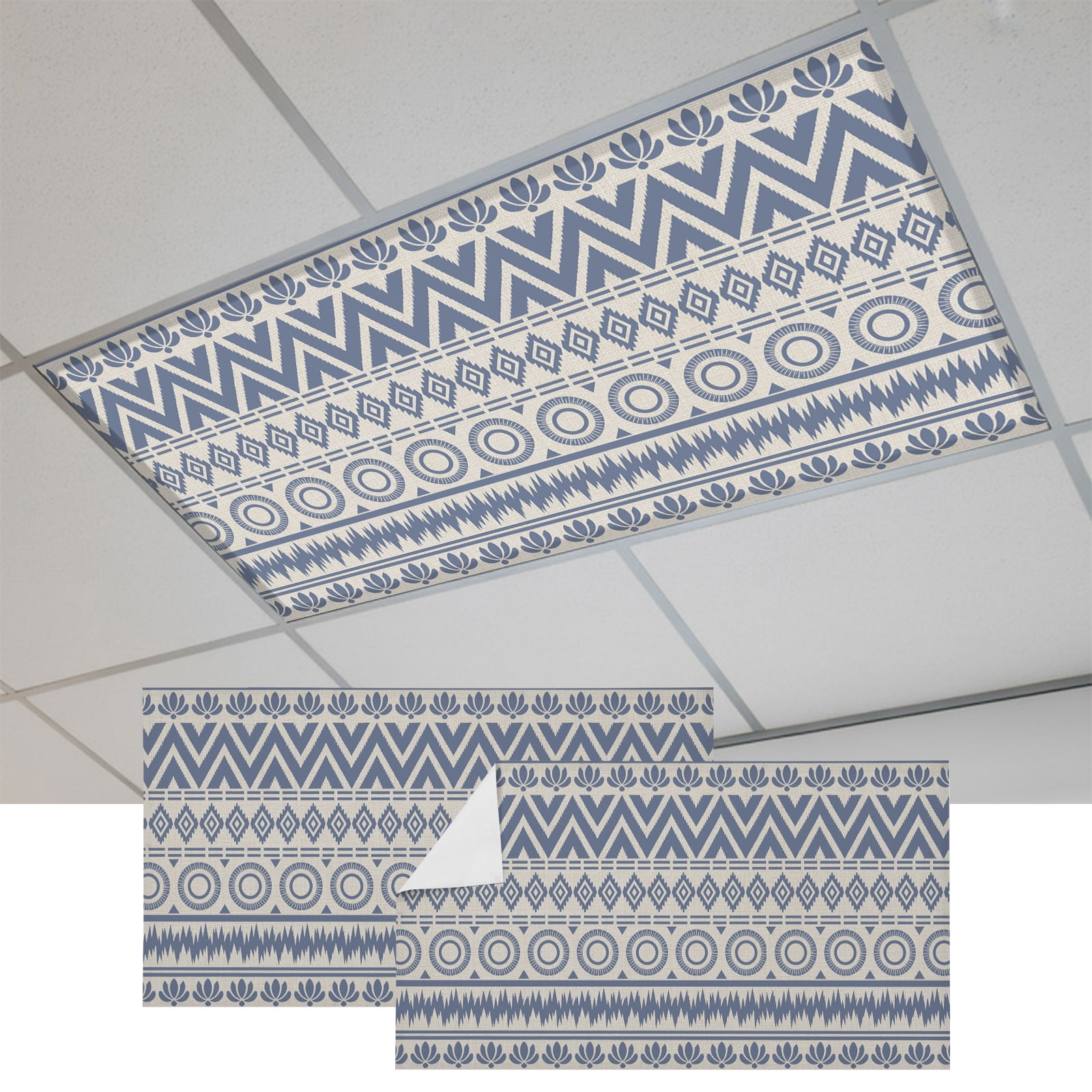 2 Pcs Ethnic Geometric Stripe Fluorescent Light Covers Southwestern ...