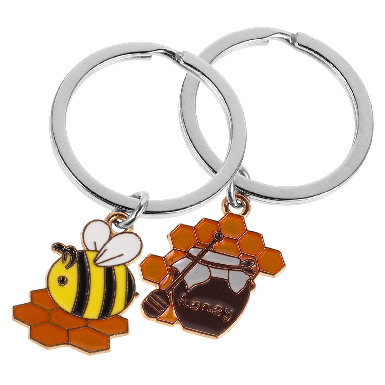 2 Pcs European and American Bee Honeycomb Pot Keychain Lovers - Walmart.com