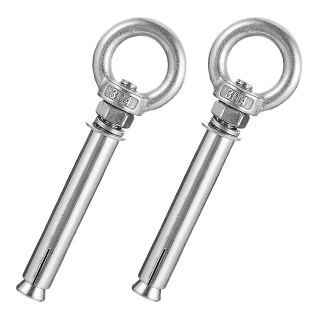 2 Pcs Expansion Concrete Wall Anchors Eye Bolts Screw Silver - Walmart.com