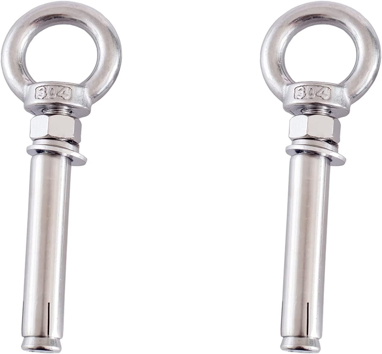 2 Pcs Expansion Screw with Eye Ring Anchor Internal Eye Bolt Fastener ...